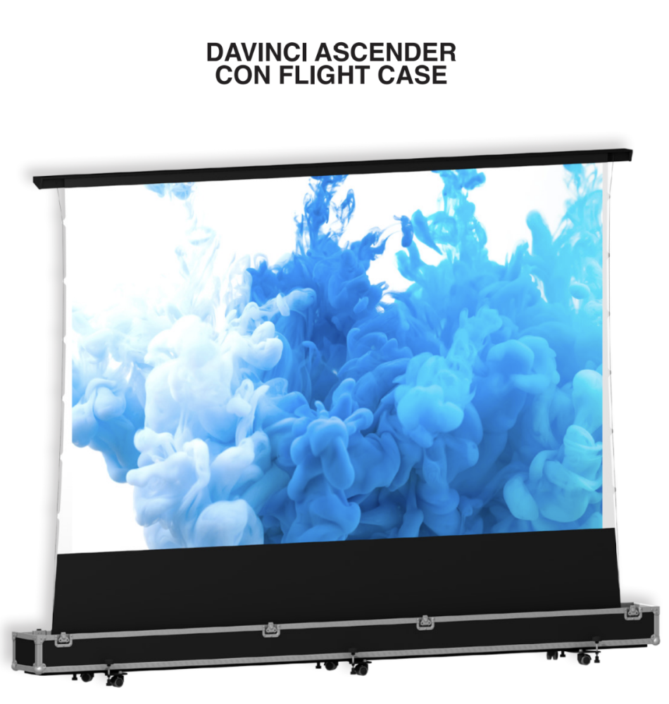250x156 cm formato 16:10 Schermo DaVinci con flight case | SchermiOnline.it